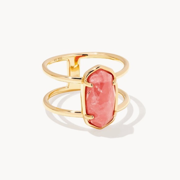 Kendra Scott | Jewelry | Kendra Scott Elyse 8k Gold Vermeil Double Band Ring In Pink | Poshmark
